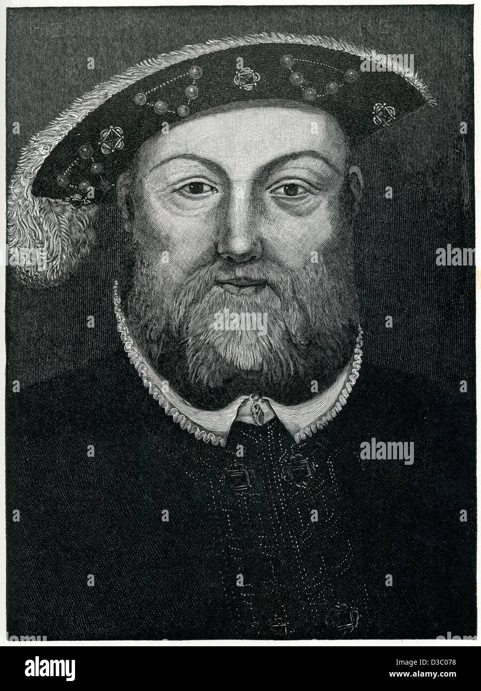 Vintage engraving after Holbein, of of King Henry VIII Stock Photo - Alamy