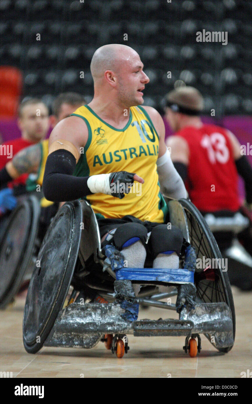 Chris Bond of Australia v GB in the wheelchair rugby at the basketball ...