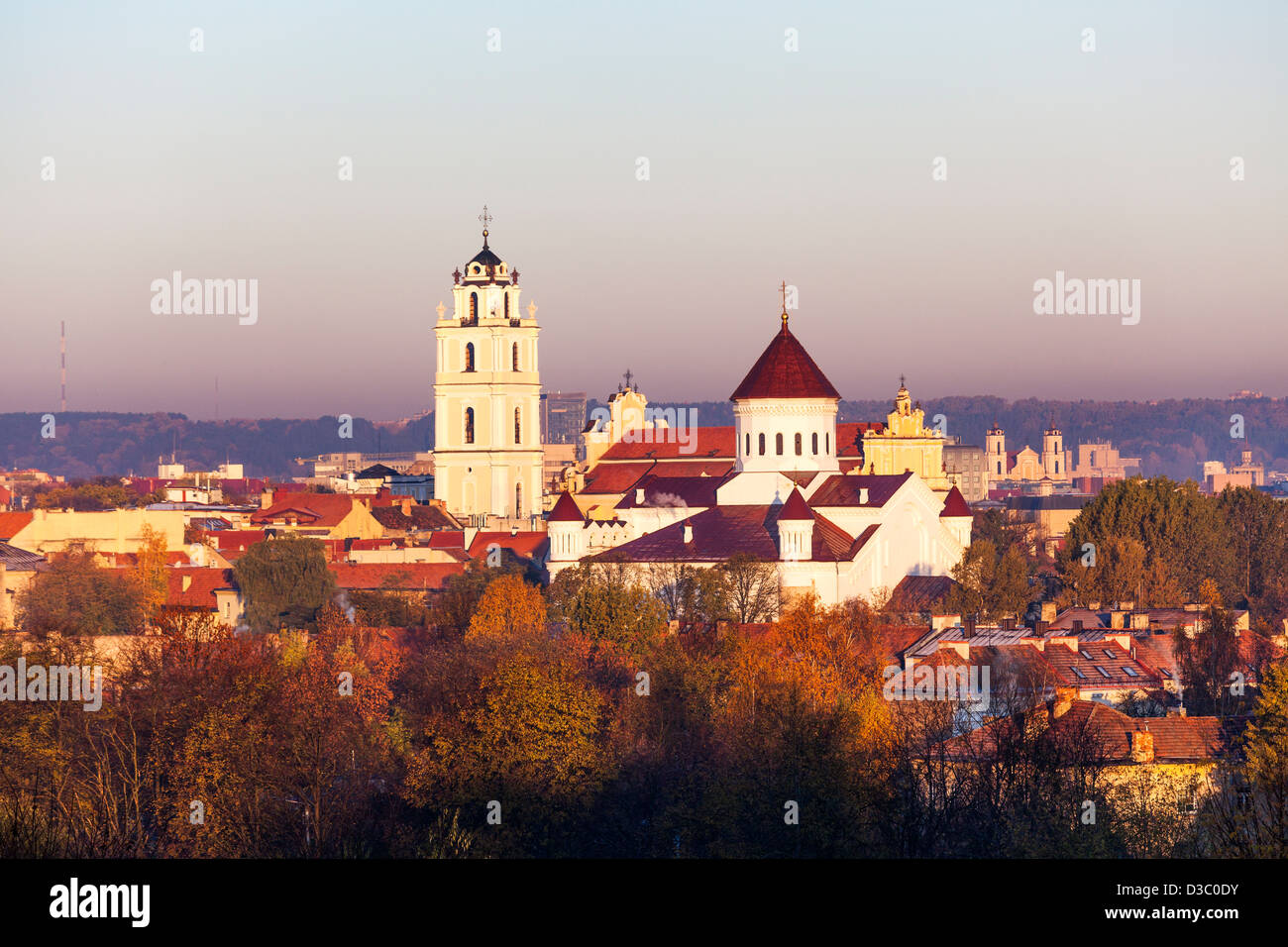 Vilnius, Lithuania - panoramic view in morning light with the Orthodox ...