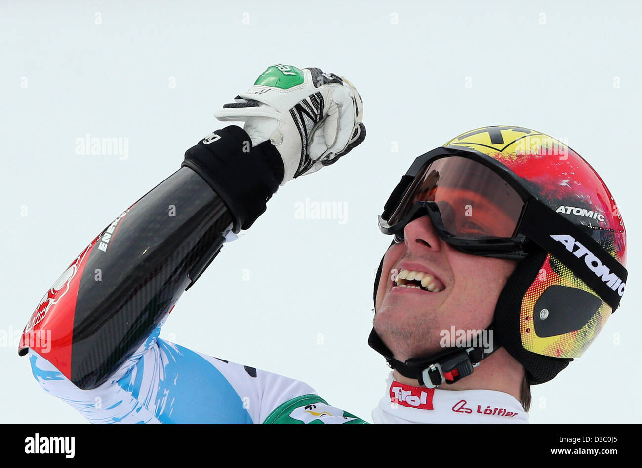 Marcel Hirscher of Austria celebrates during the second run of the men ...