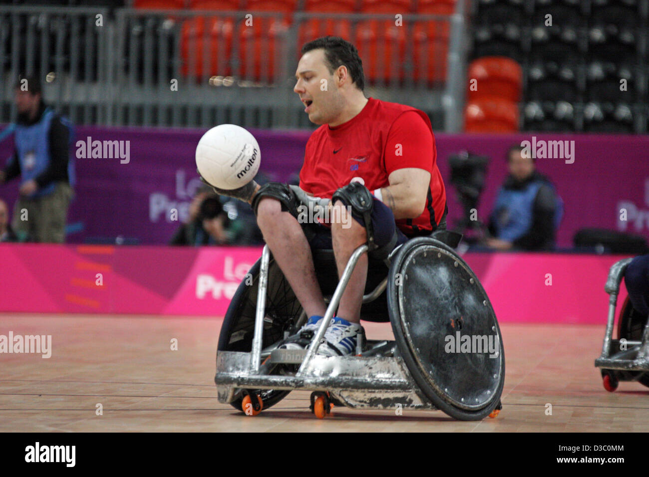 Ross Morrison of GB v Australia in the wheelchair rugby at the O2 arena ...