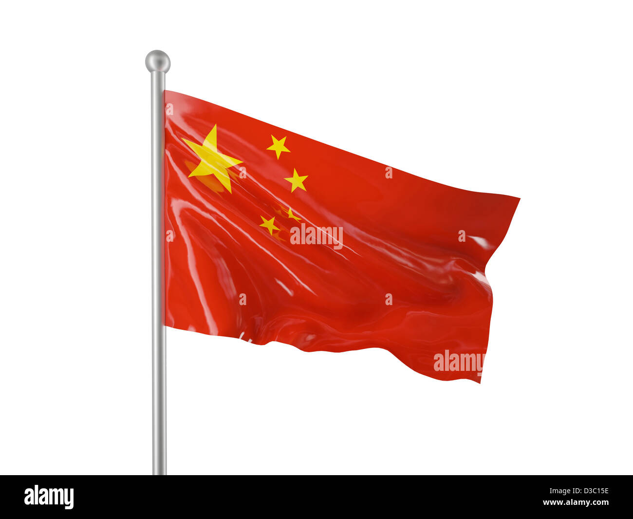 chinese flag isolated on white background Stock Photo - Alamy