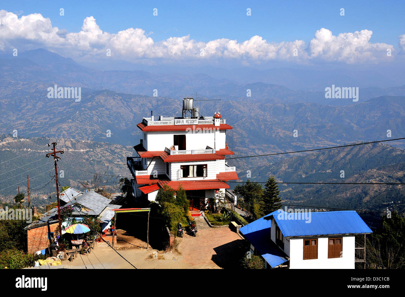 Unkai resort Nagarkot Nepal Stock Photo - Alamy