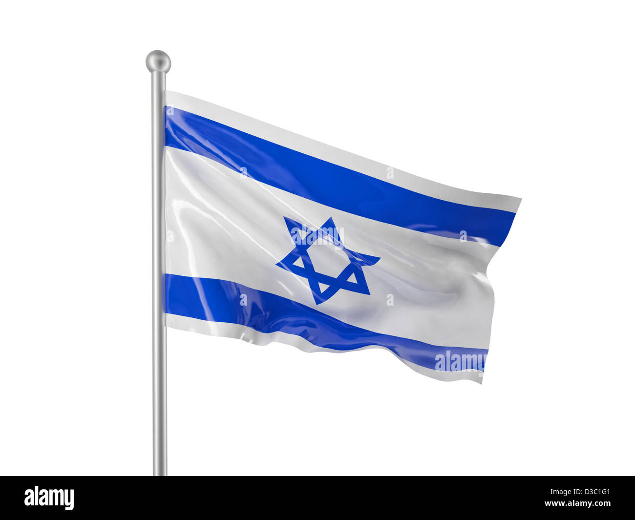 israel flag isolated on white Stock Photo - Alamy