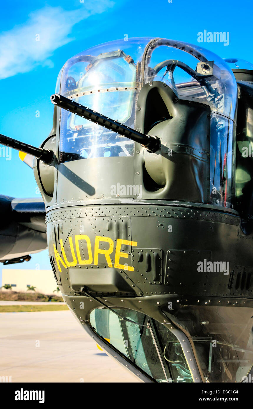B24 Consolidated Liberator ww2 bomber plane nose gunner position Stock Photo - Alamy