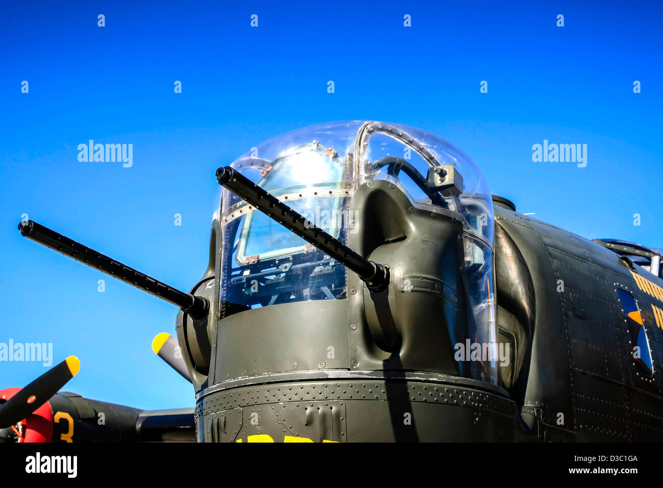 B24 Consolidated Liberator ww2 bomber plane nose gunner position Stock Photo - Alamy