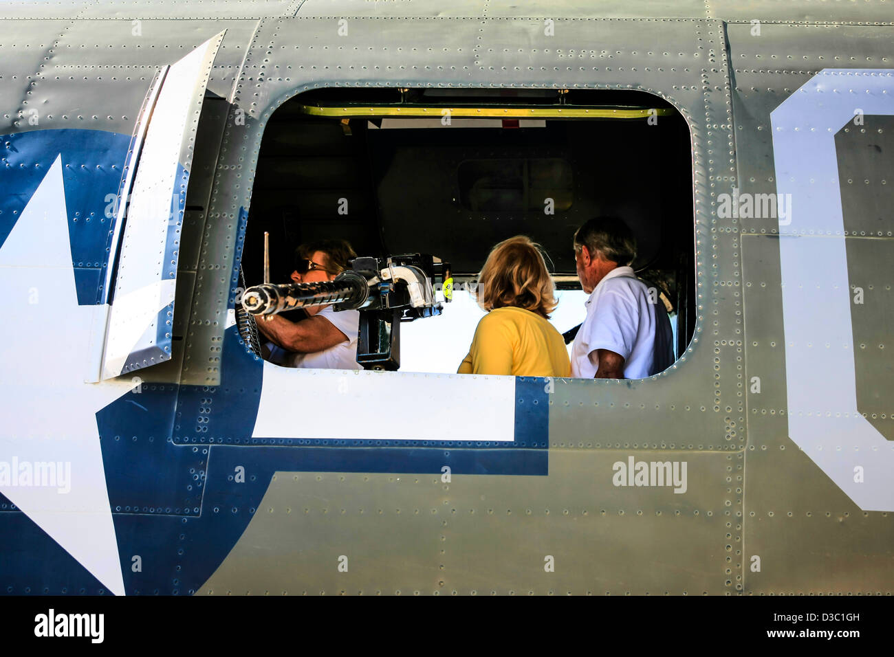 B24 Consolidated Liberator ww2 bomber plane waist gunner position Stock ...