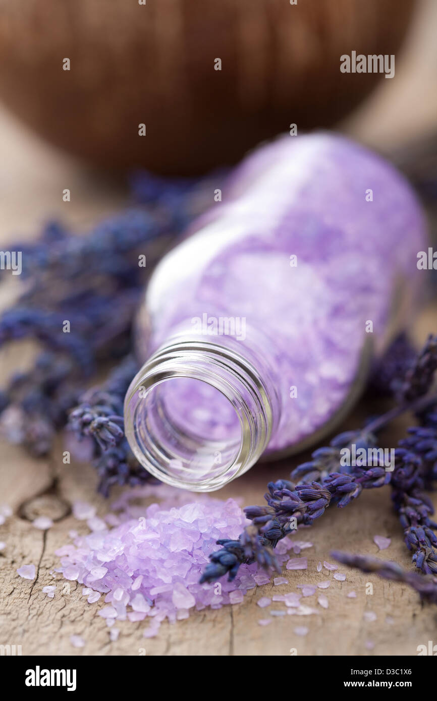 herbal salt and lavender Stock Photo - Alamy