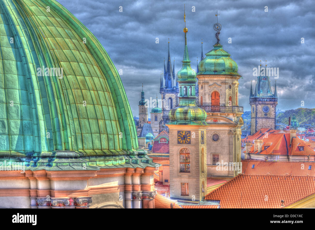 View From Old Town Bridge Tower Of Prague Old Town, (special effect ...