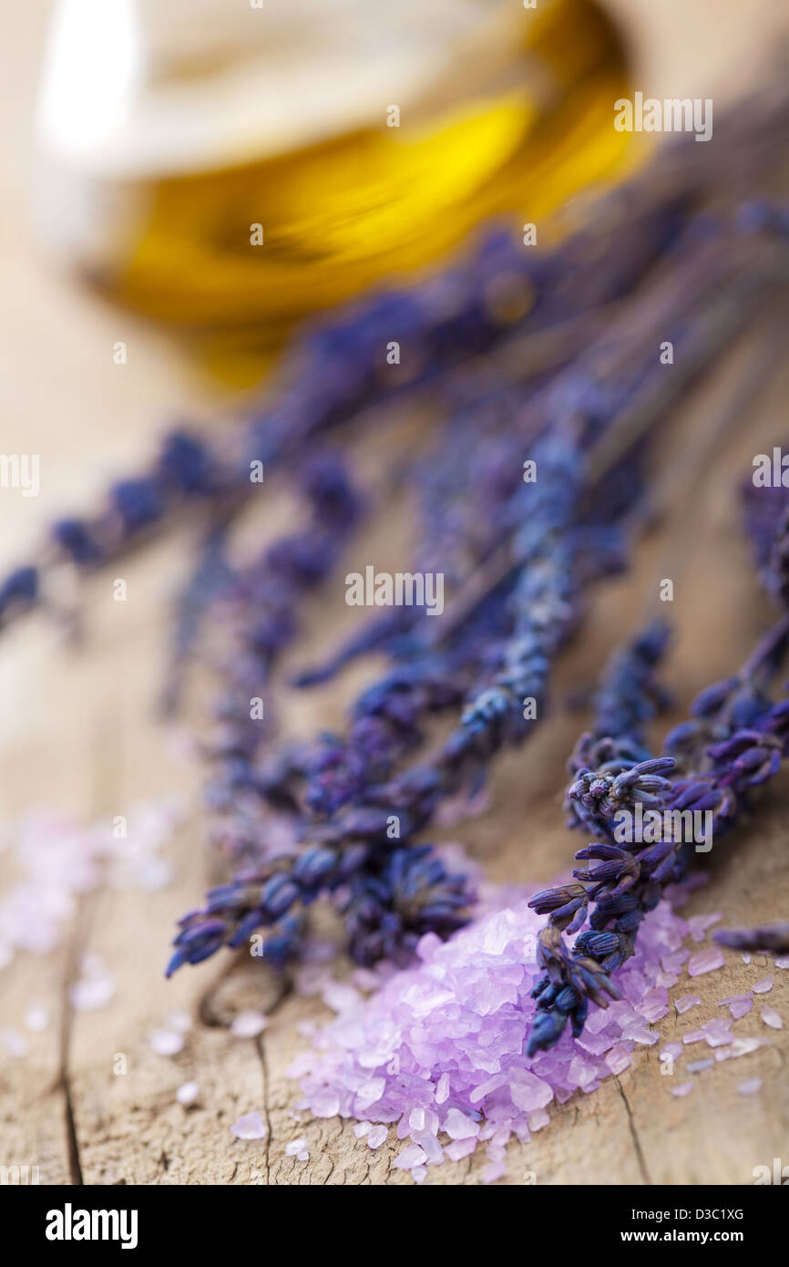 herbal salt and lavender Stock Photo - Alamy
