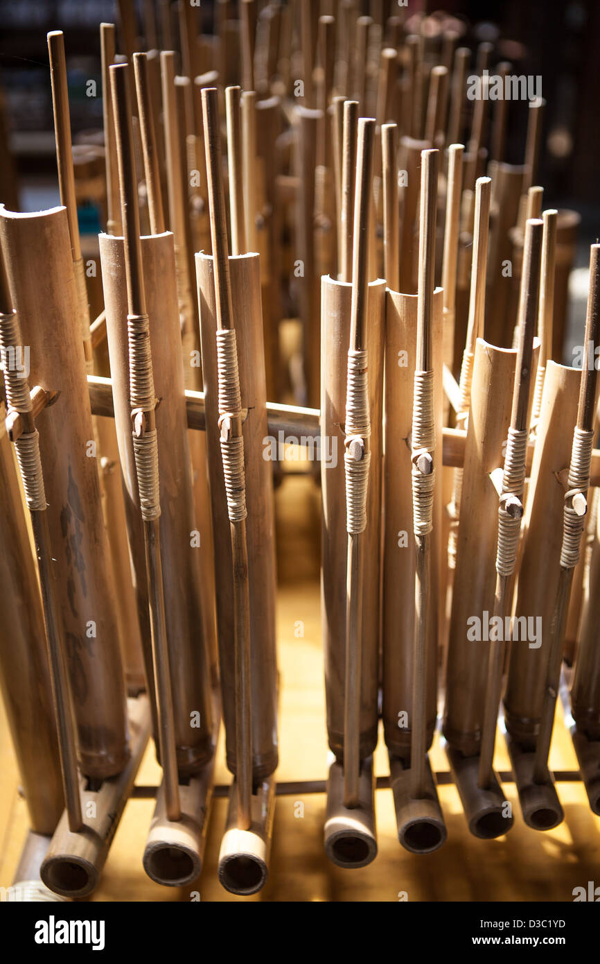 Angklung, traditional music instrument from Indonesia, handmade made ...