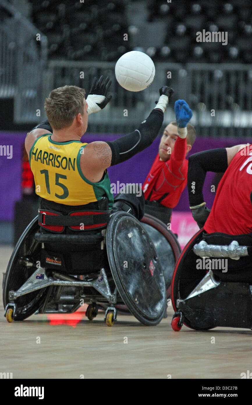Andrew Harrison of Australia v Jonathan Coggan of GB in the wheelchair ...