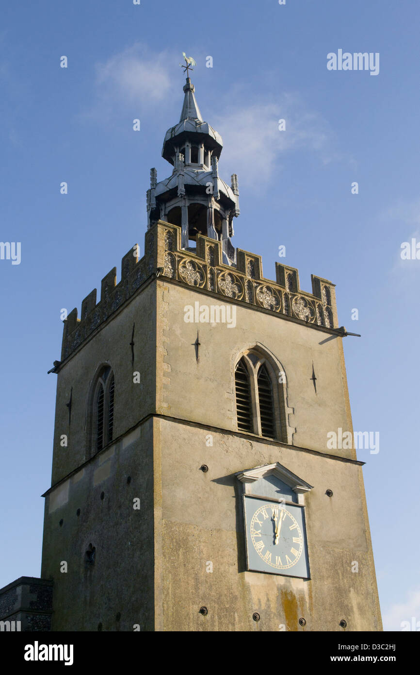 All Saints Church with medieval fleche or bell tower in Shipdham ...