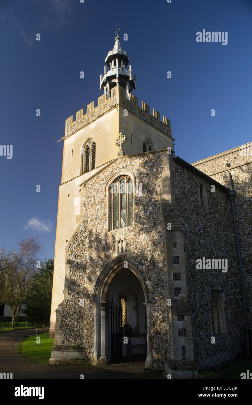 All Saints Church with medieval fleche or bell tower in Shipdham ...