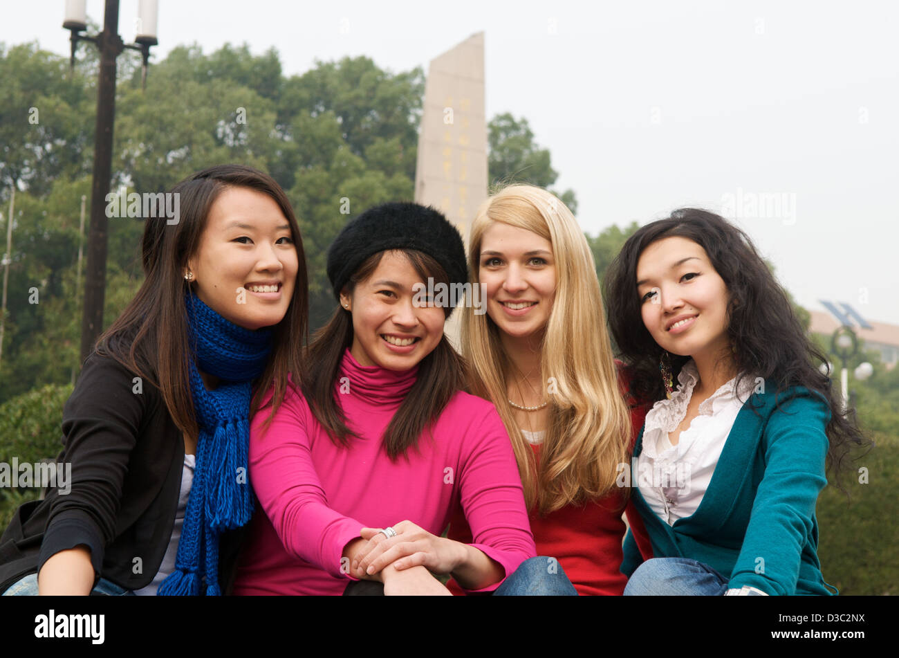 Female college students outdoor Stock Photo - Alamy