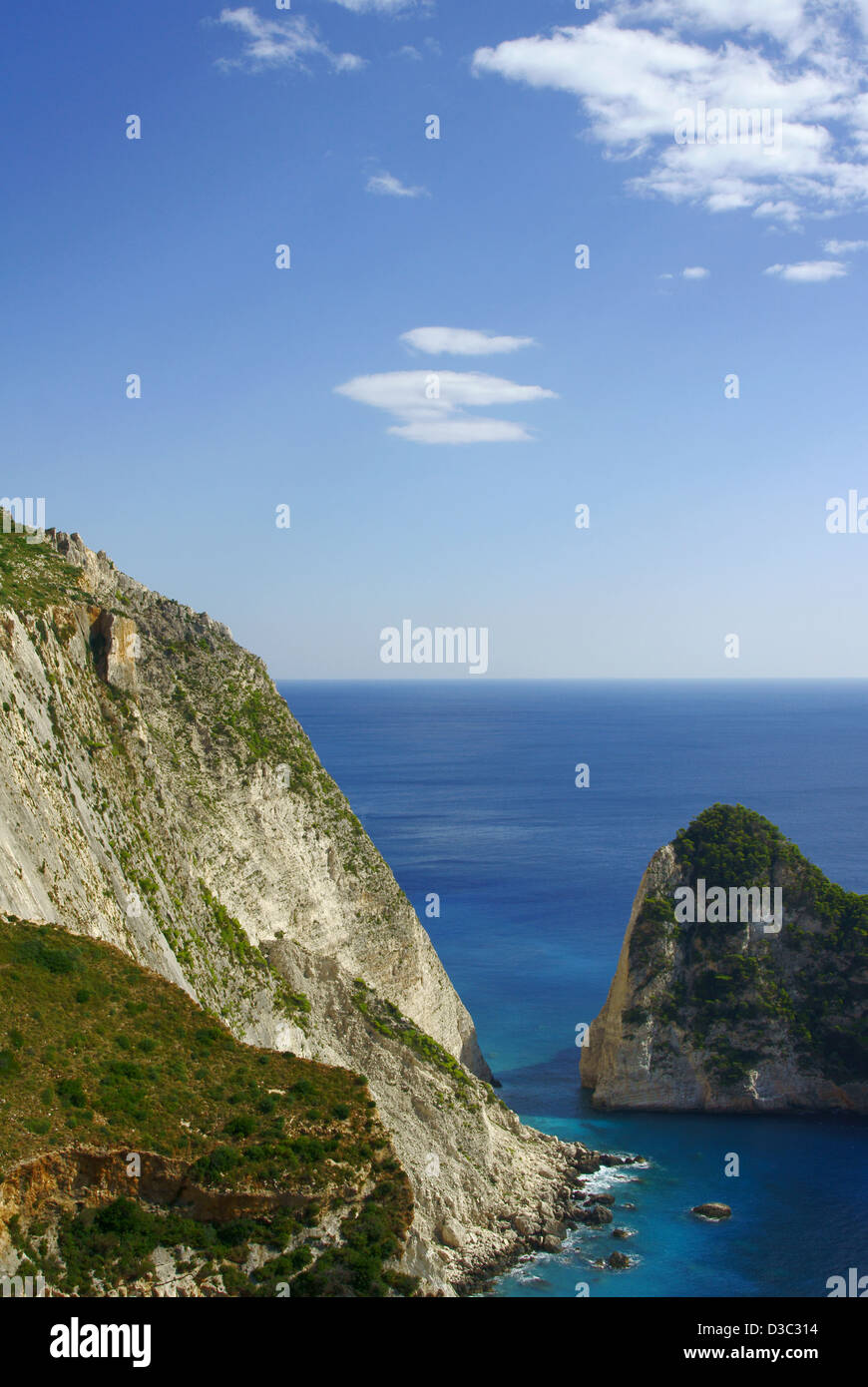 Cliff on the coast of the Greek island Zakynthos Stock Photo - Alamy