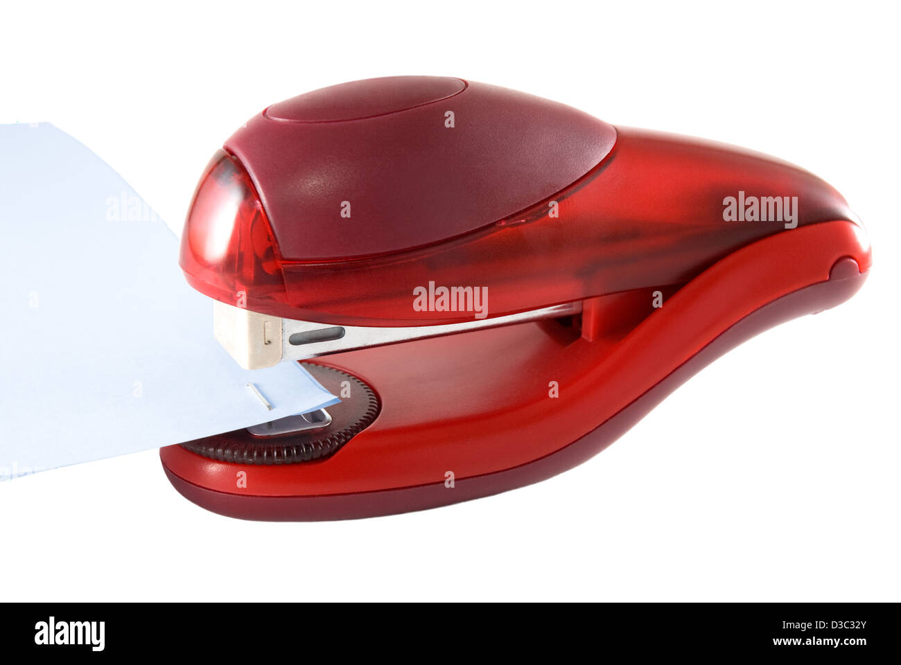 Stapler of red color on a white background Stock Photo - Alamy