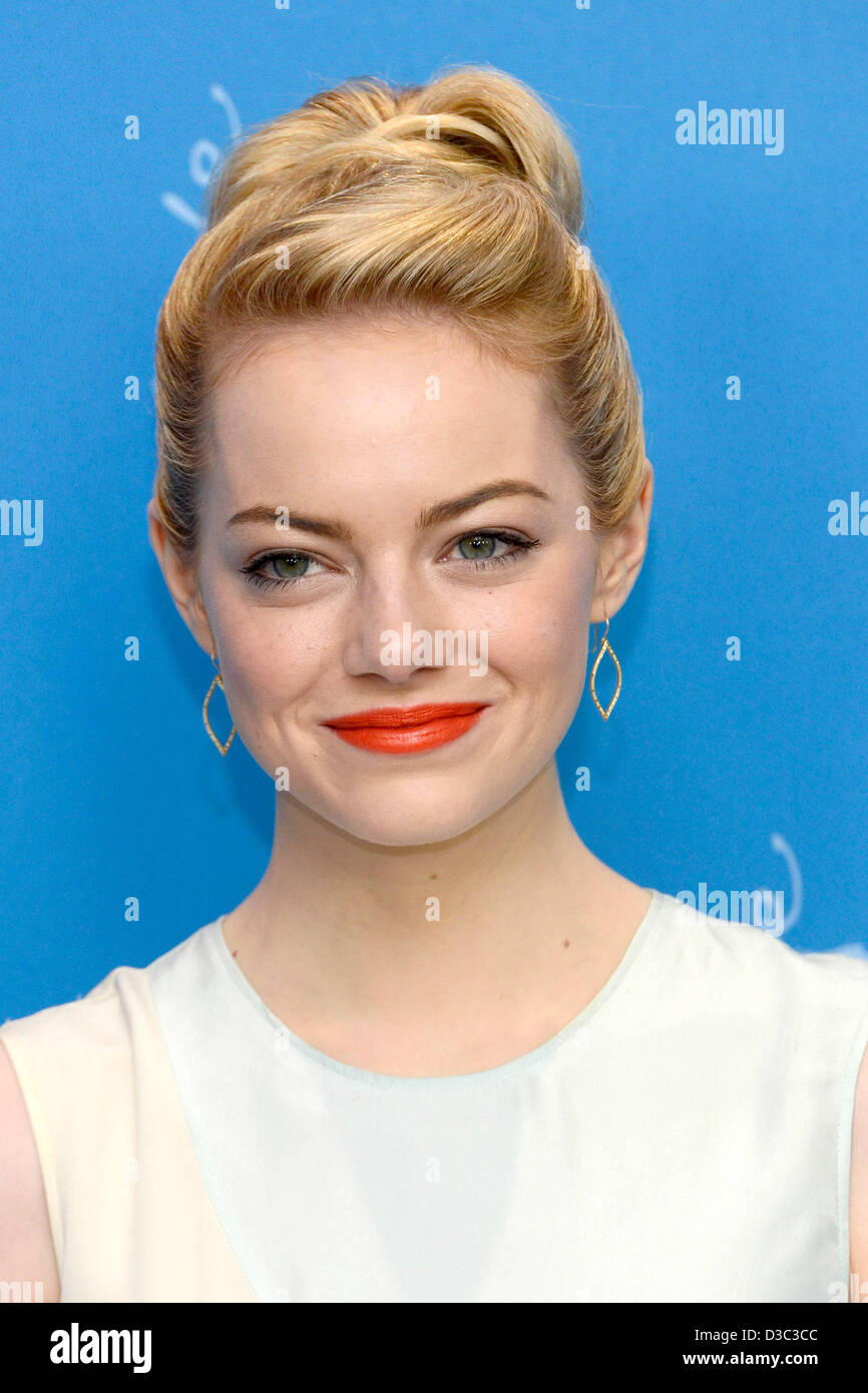 Berlin, Germany. February 15, 2013. Actres Emma Stone during the 'The ...