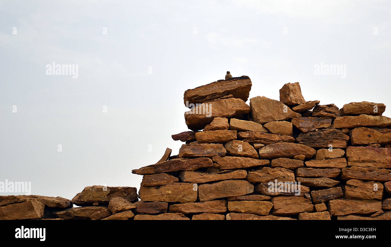Dry sandstone wall Stock Photo - Alamy