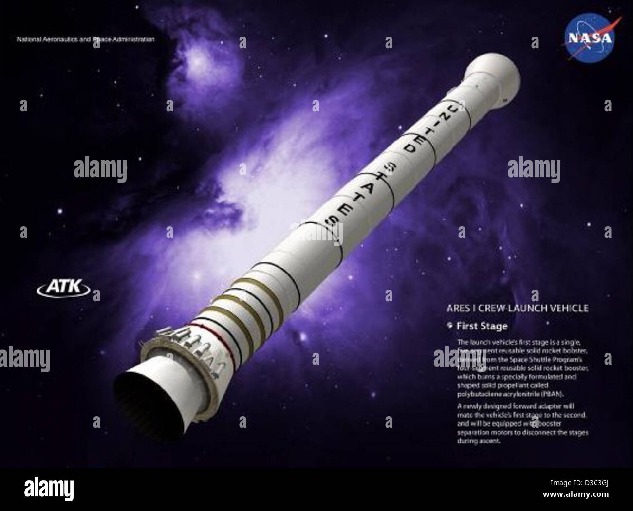 The Ares I First Stage, as conceptualized for NASA's Constellation ...