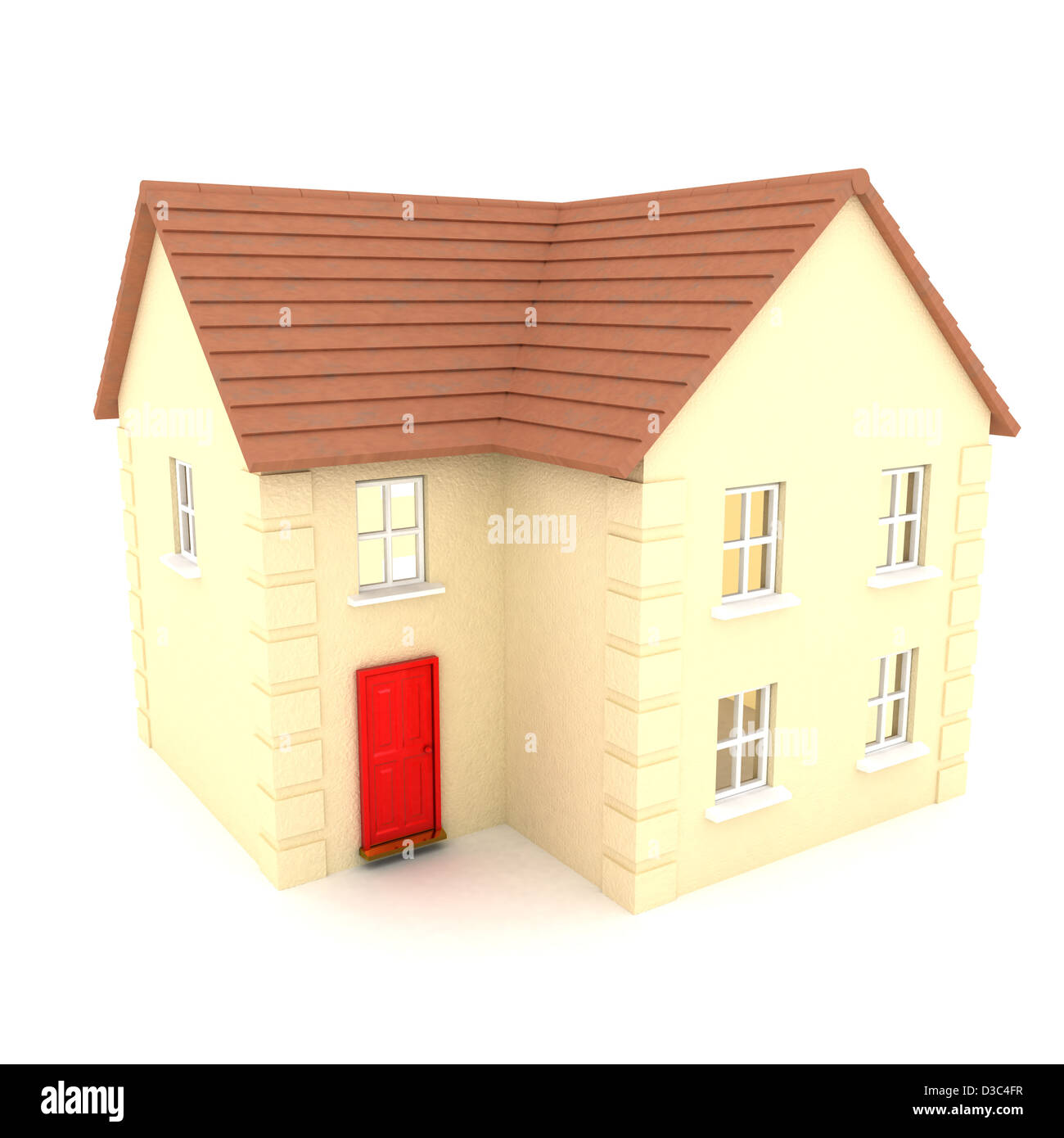A Colourful 3d Rendered House Concept Illustration Stock Photo - Alamy