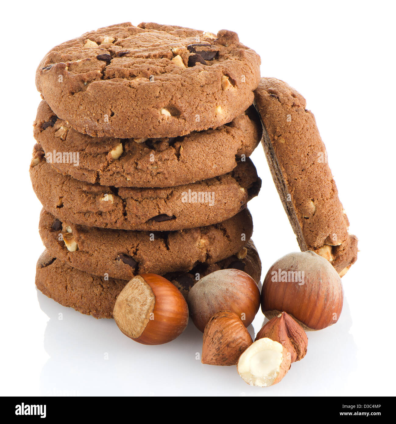 Homemade chocolate cookies isolated on white background Stock Photo - Alamy