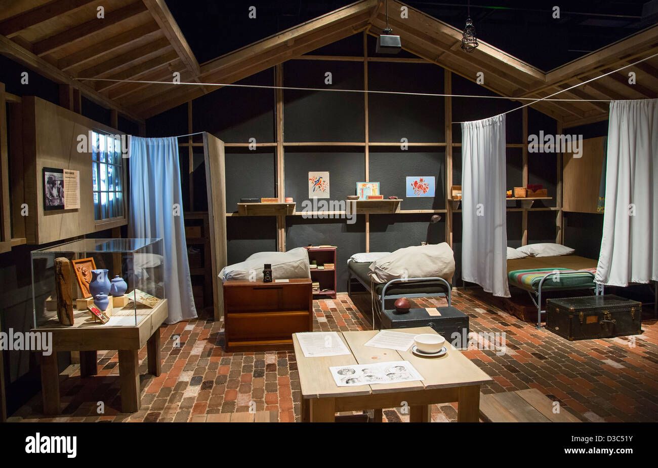 A display recreating the Amache-Granada Relocation Center, where ...