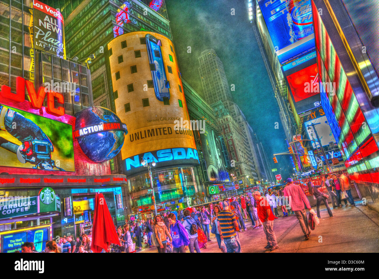 Times Square 42nd Street Manhattan New York City Night time Stock Photo ...