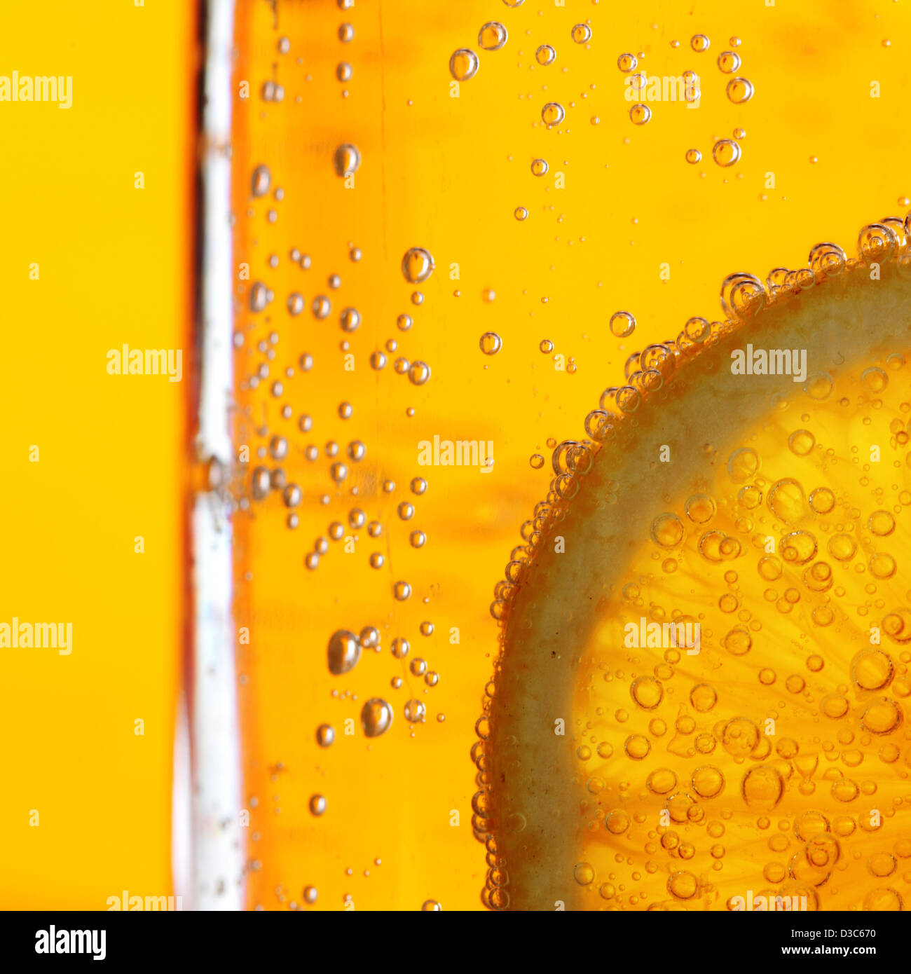 lemon slice in water bubbles Stock Photo - Alamy
