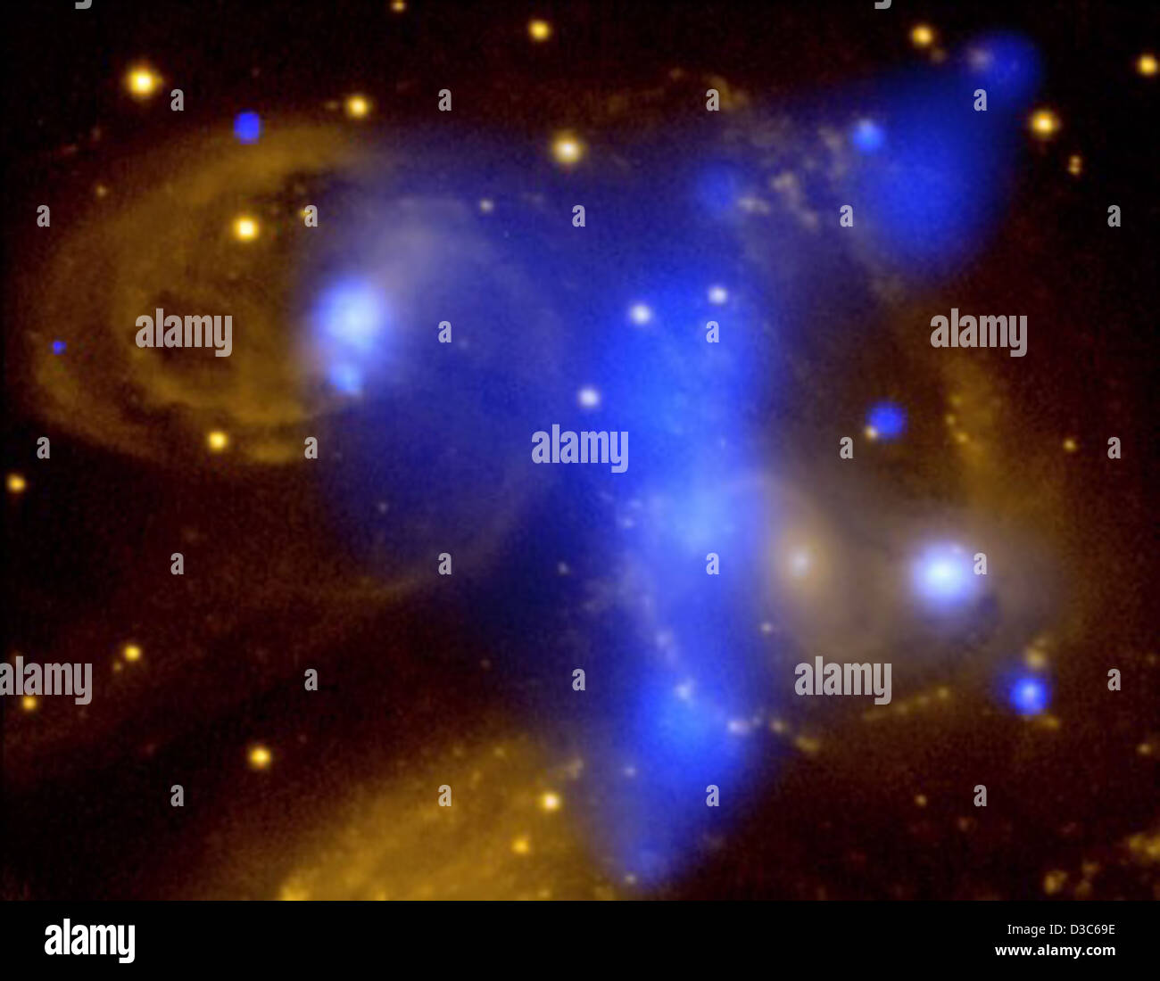 Stephan's Quintet: Intruder Galaxy! (NASA, Chandra, 05/08/03 Stock ...