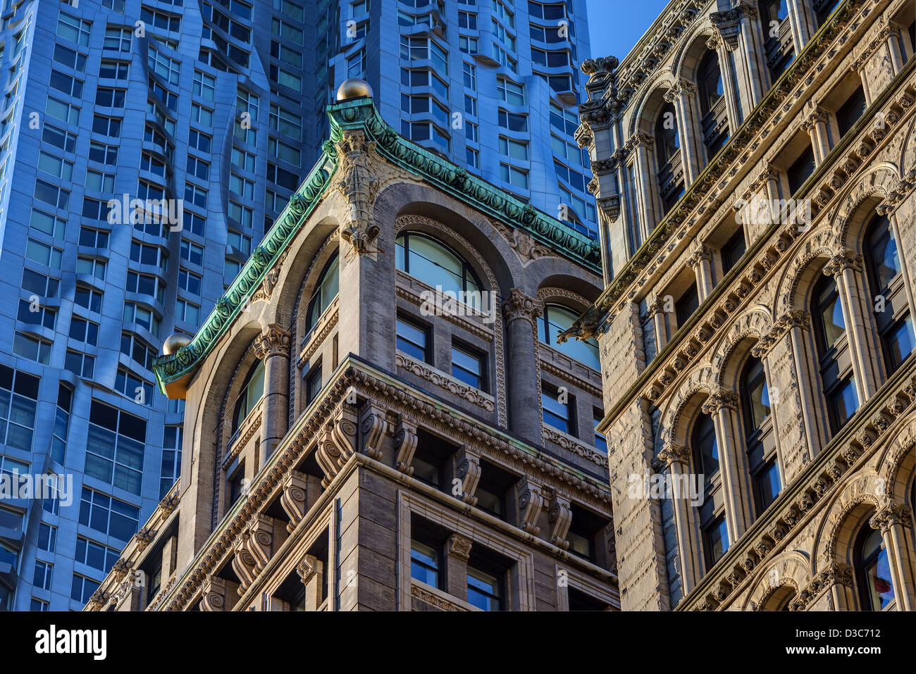 General Building Architecture Looking Up At Gehry Building, Manhattan ...