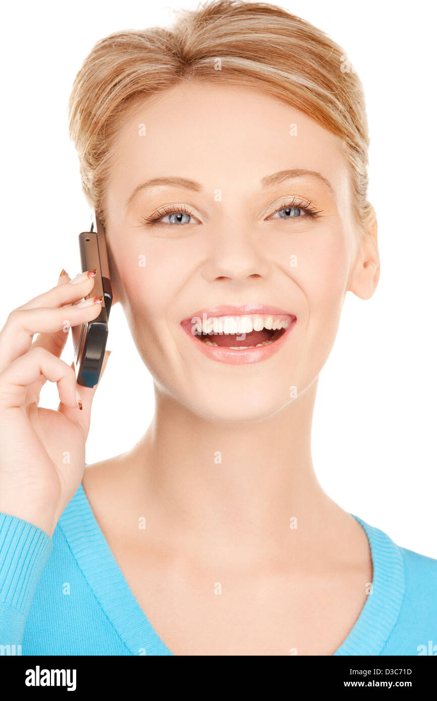 woman with cell phone Stock Photo - Alamy
