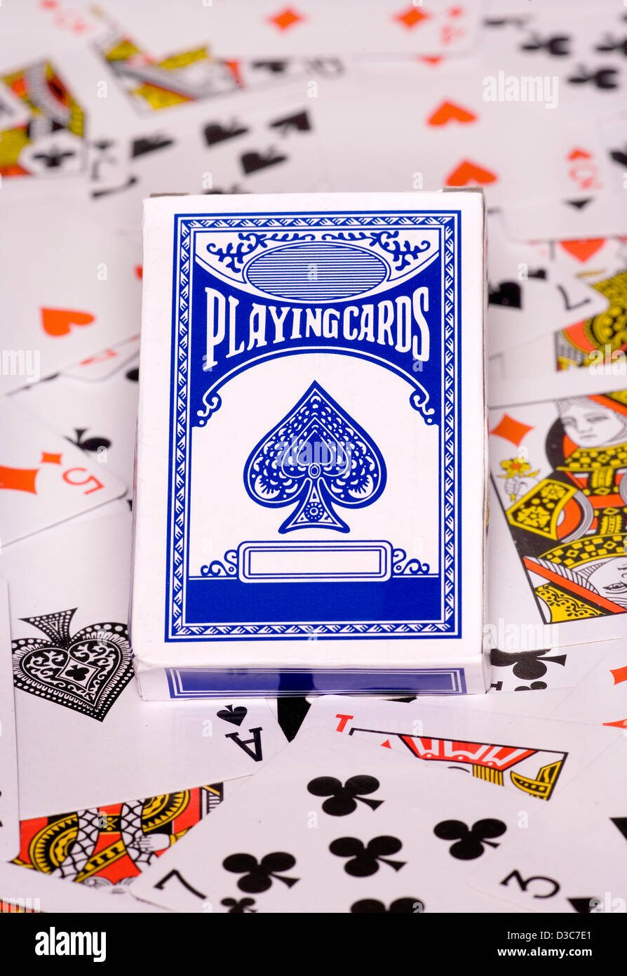 Playing cards studio abstract background Stock Photo - Alamy