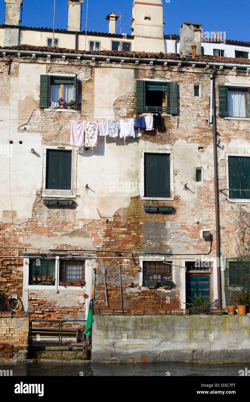 View along the Grand Canal of Sinking City Venice Italy Stock Photo - Alamy
