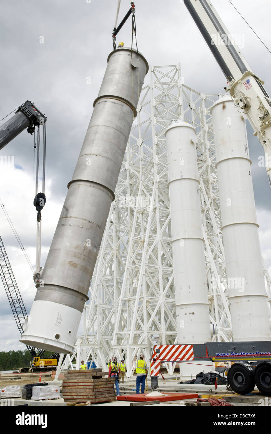 The construction of the A-3 test stand at NASA's Stennis Space Center ...