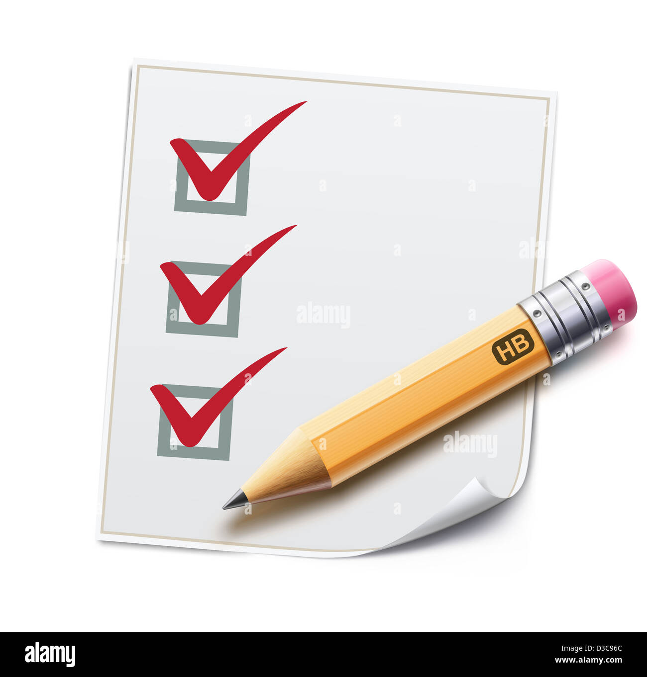 checklist with a detailed pencil checking off tasks Stock Photo - Alamy