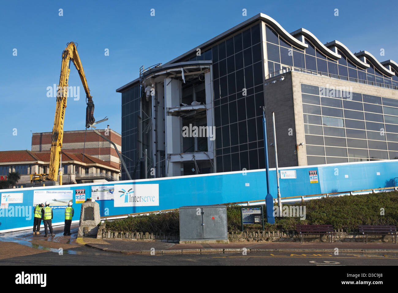 Bournemouth, UK 15 February 2013. The bulldozers start tearing down the ...