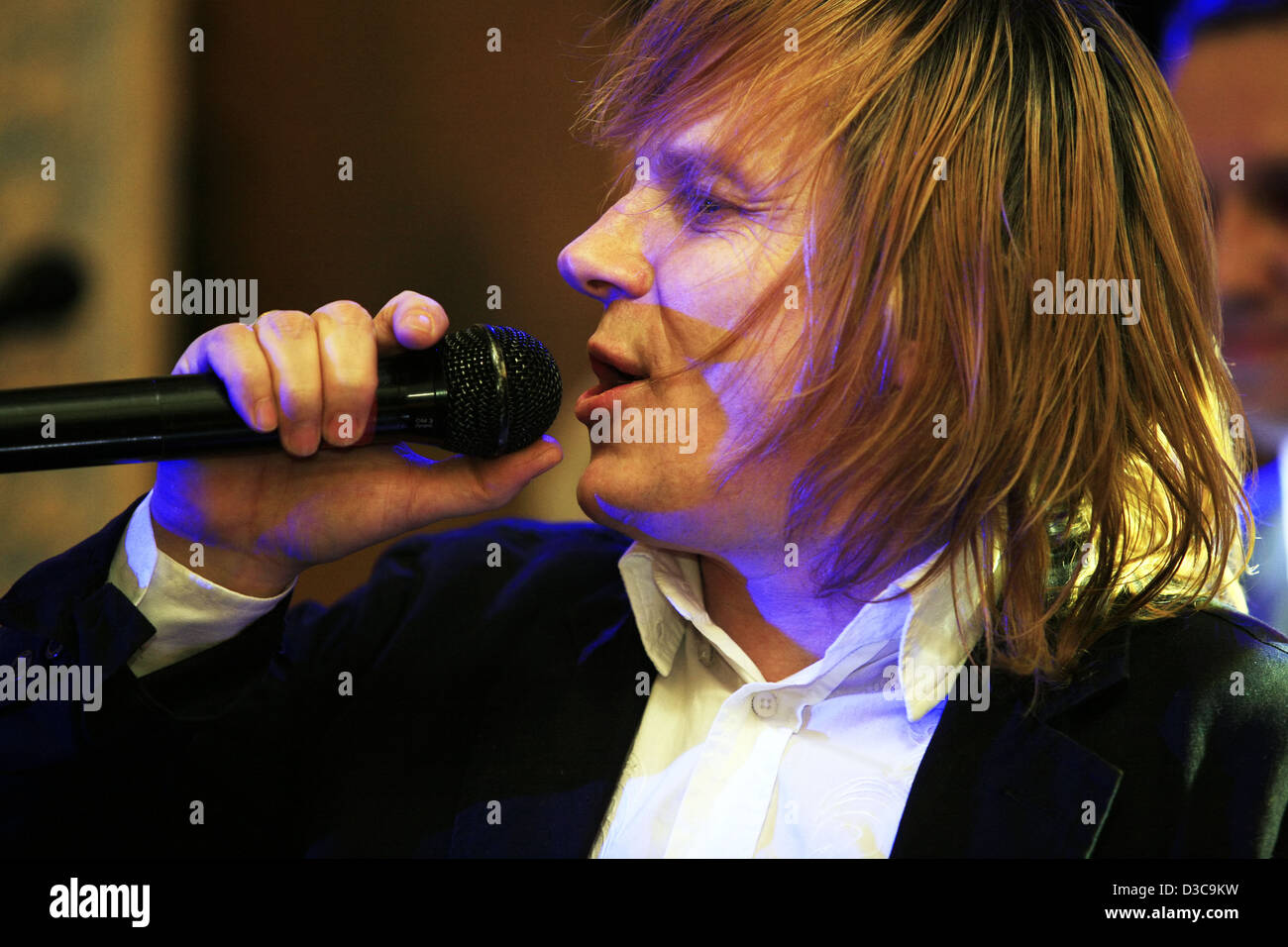 MOSCOW - DEC 25 : Russian singer and musician Victor Saltykov during a ...
