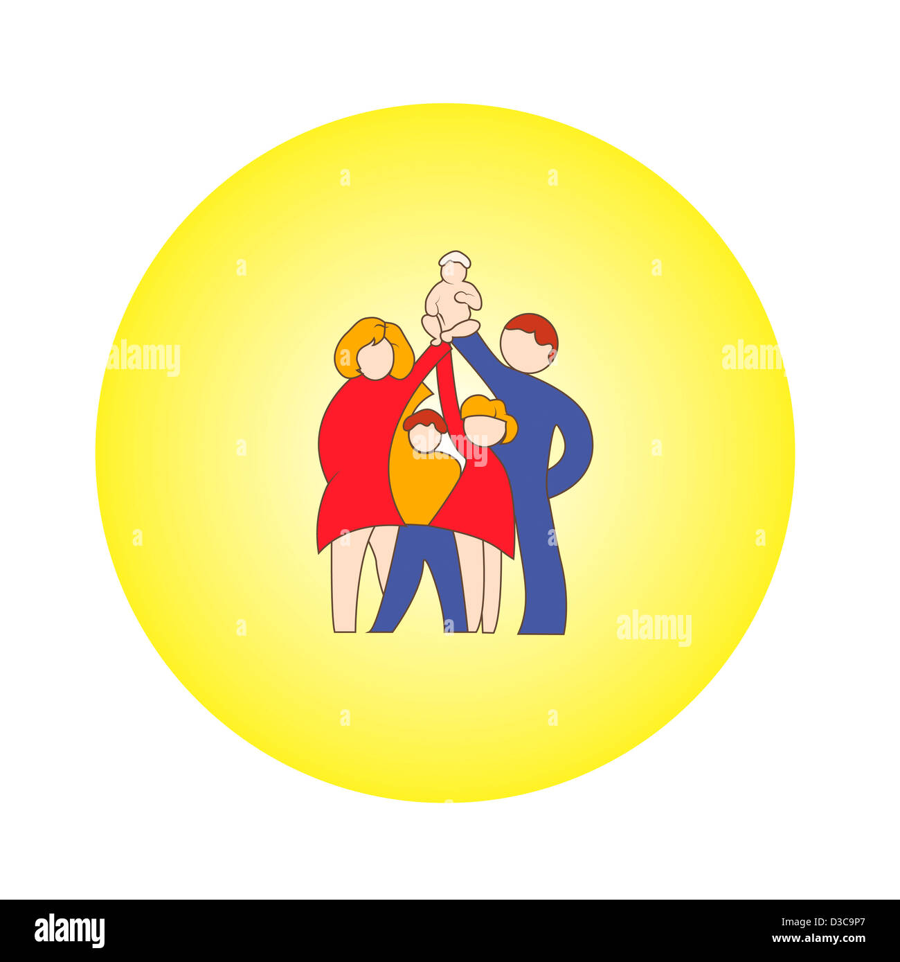 Vector illustration of an abstract family icon Stock Photo - Alamy