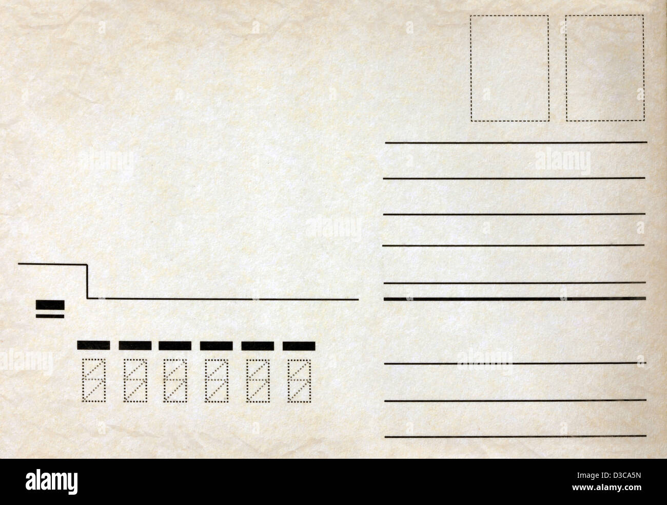 Back of an old postcard Stock Photo - Alamy