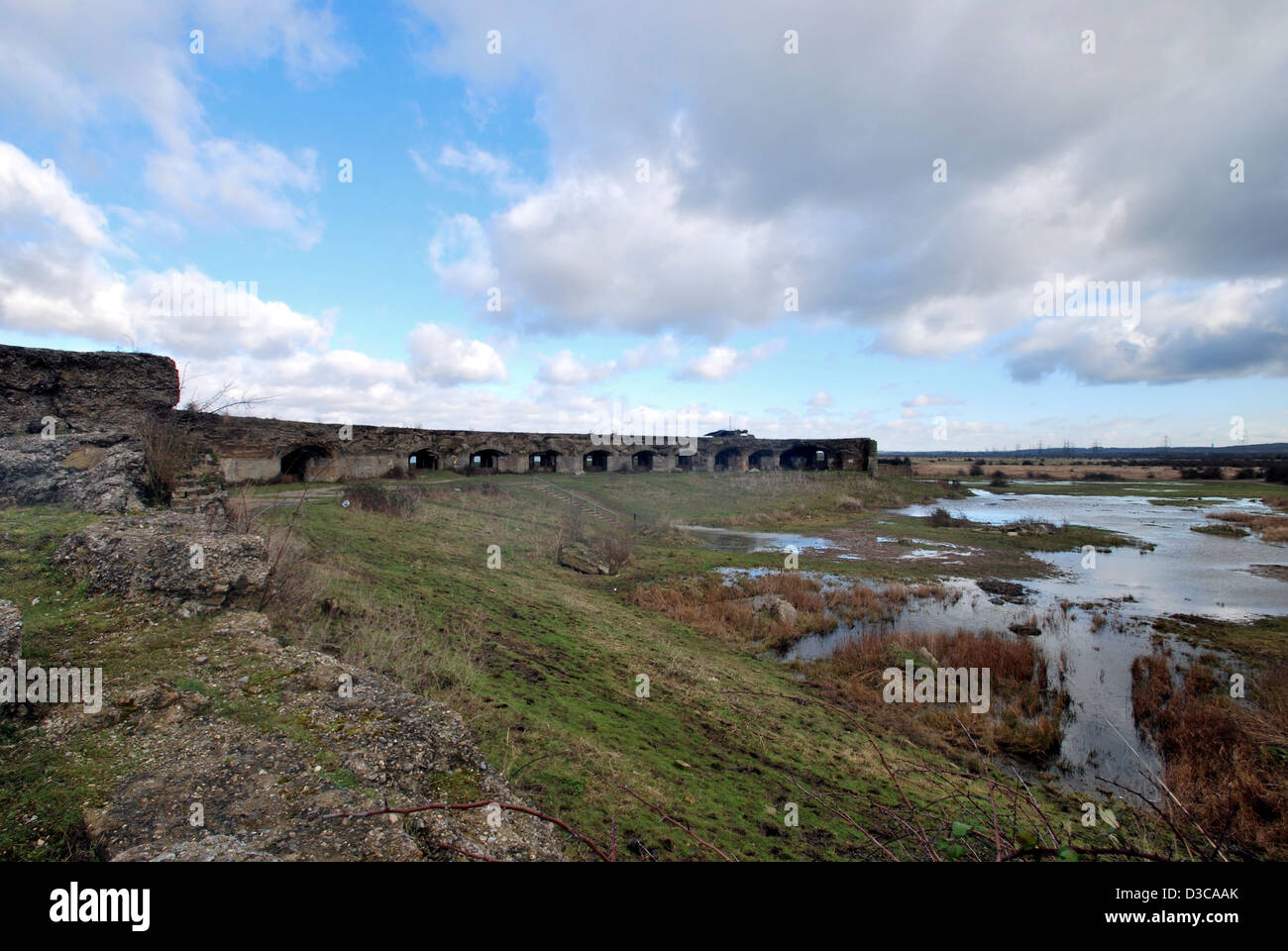 The remains of Shornemead Fort in Kent by the River Thames Stock Photo ...