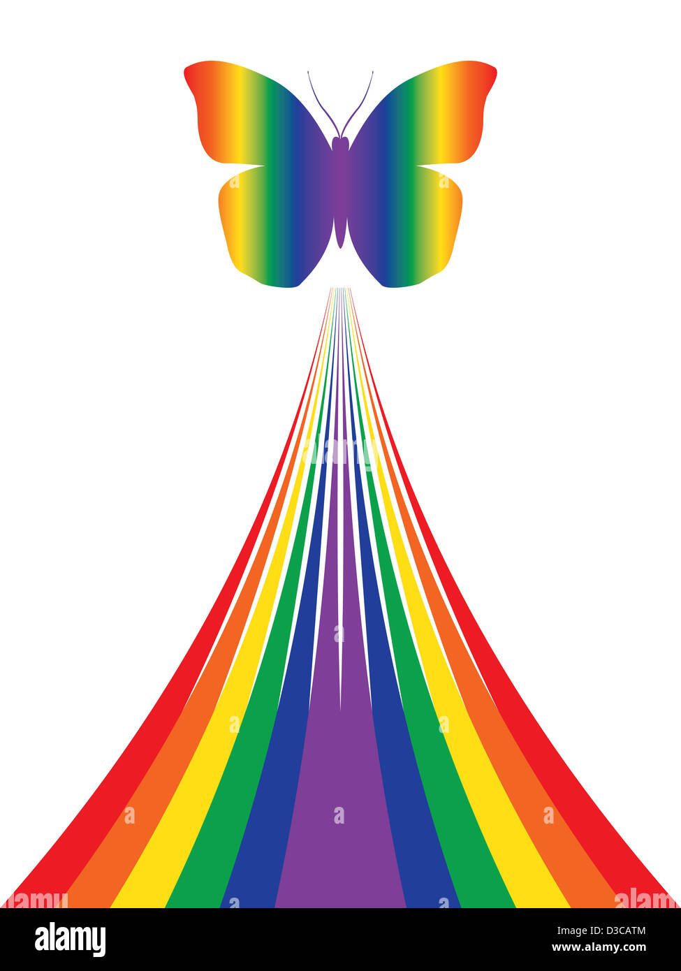rainbow color butterfly over white Stock Photo - Alamy
