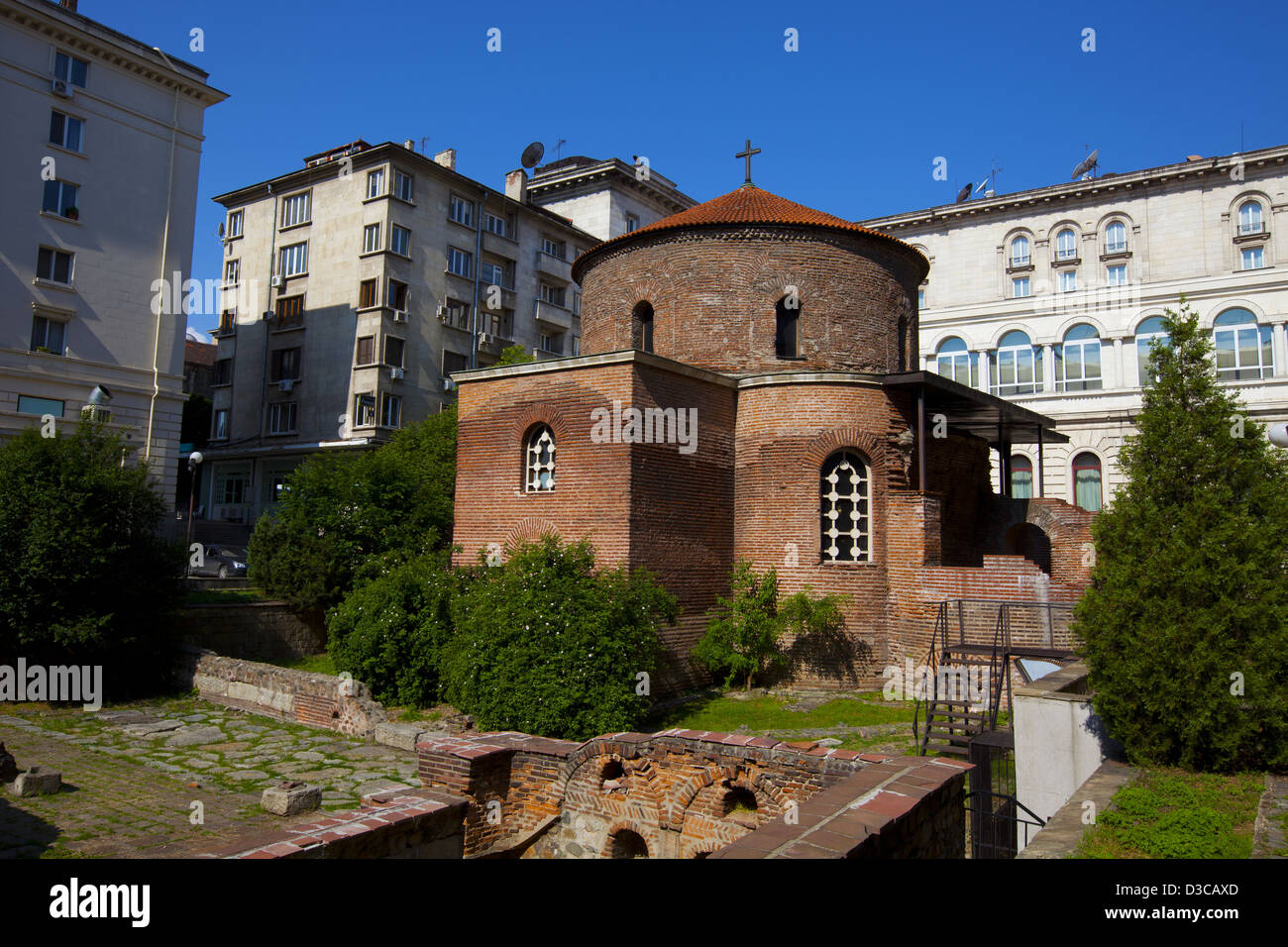 Bulgaria, Europe, Sofia, Ploshtad Nezavisimost Place, Medieval Rotunda ...