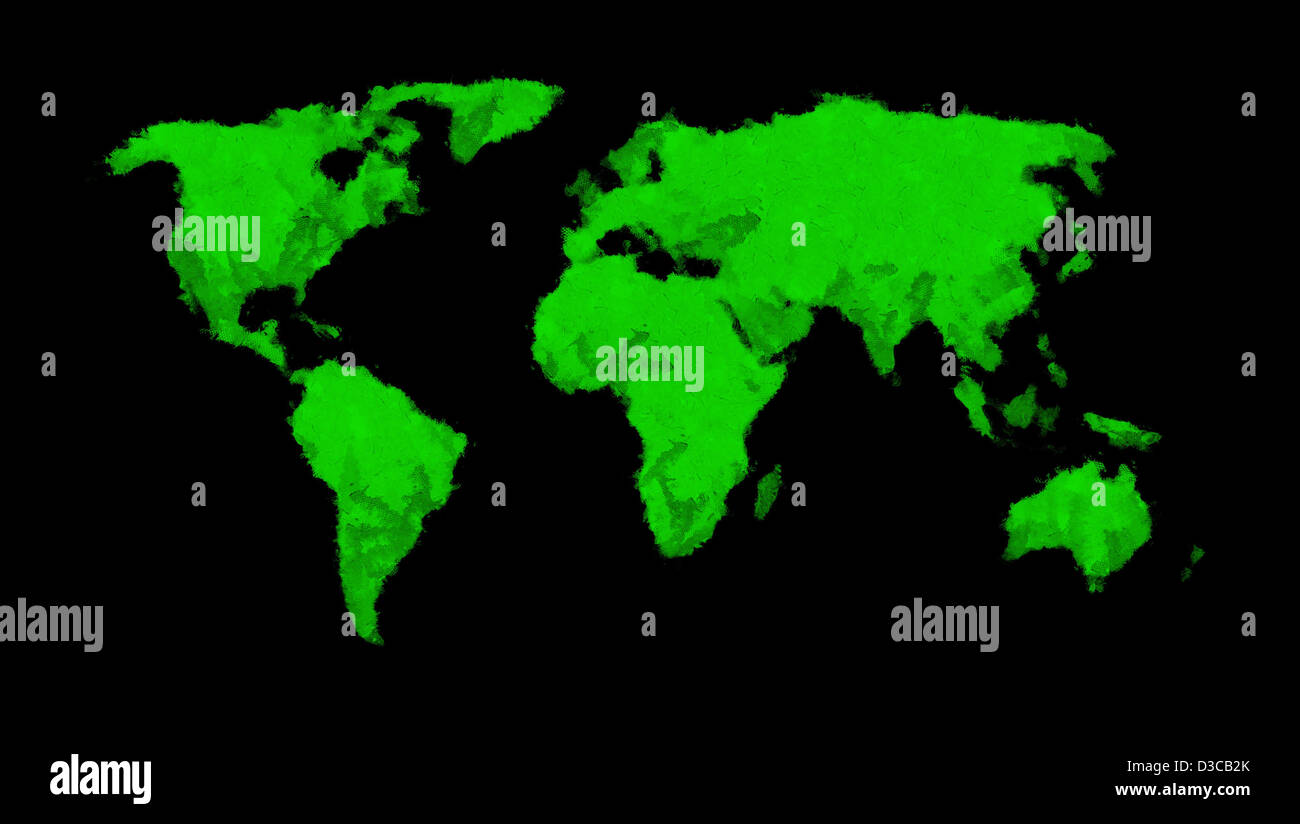 Painted world map Stock Photo - Alamy