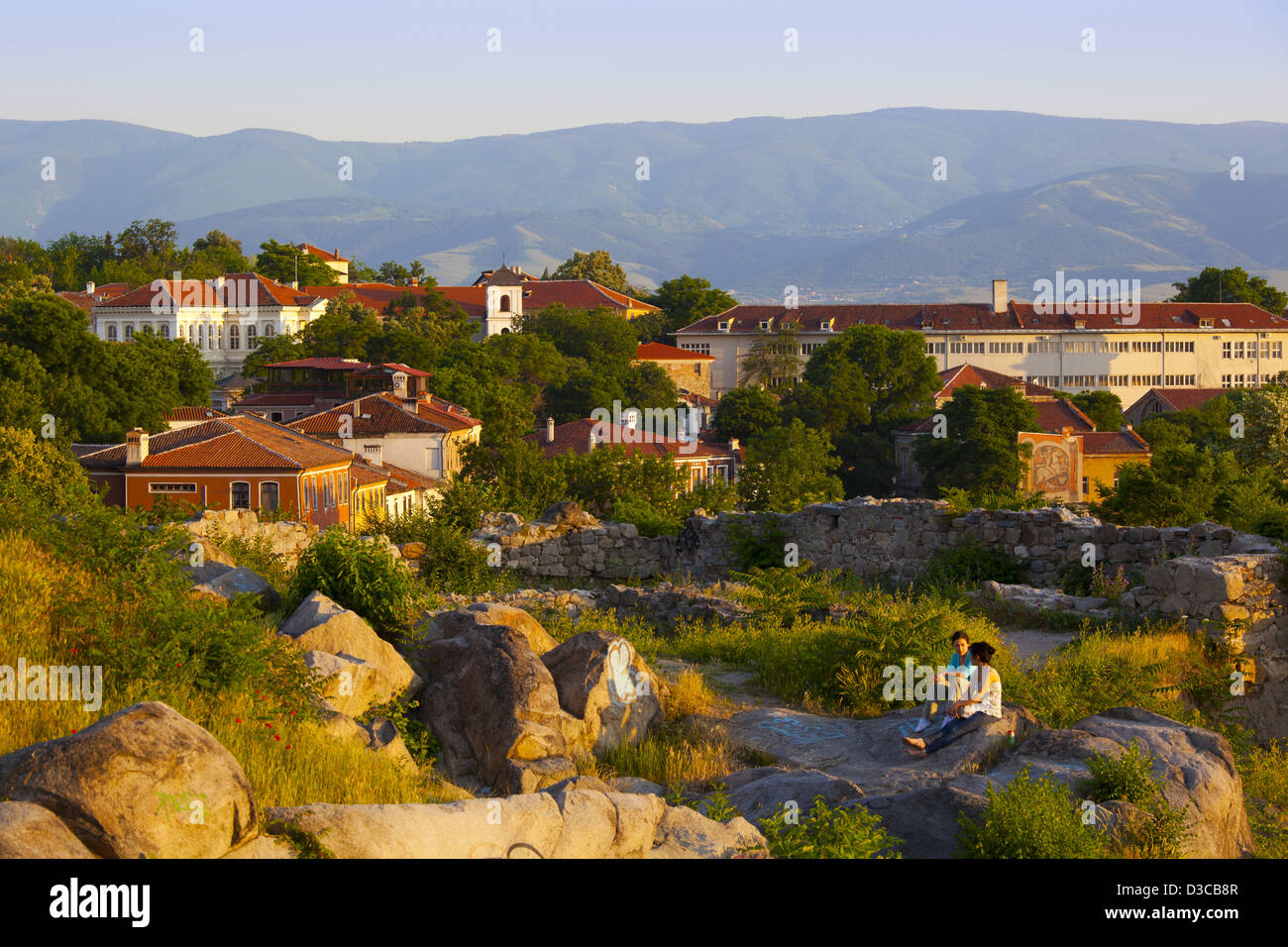 Bulgaria, Plovdiv, The Old Town Viewed From Nebet Tepe Archaeological ...