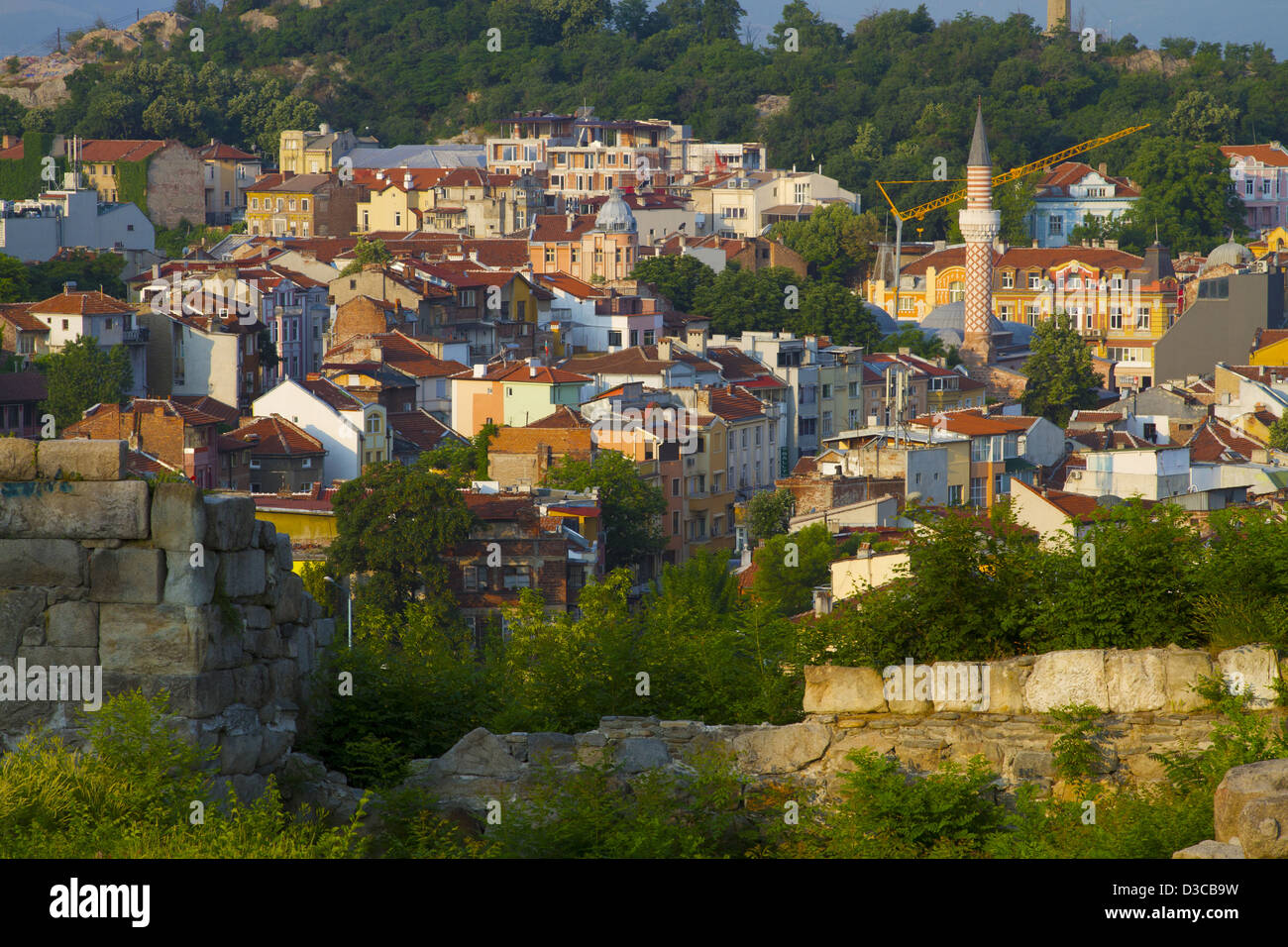 Bulgaria,Plovdiv, The Old Town Viewed From Nebet Tepe Archaeological ...