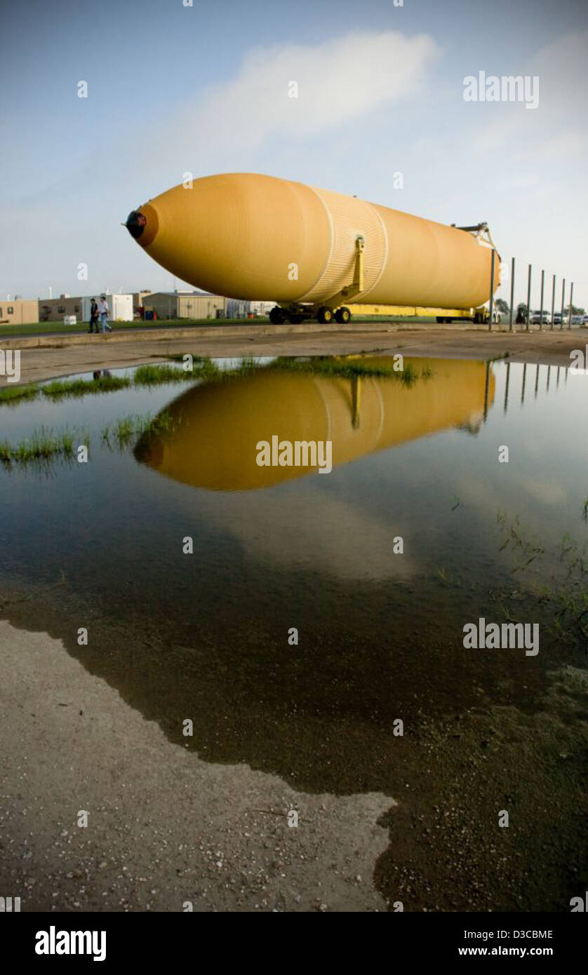 External Tank ET-134, part of the Space Shuttle program, is seen at the ...