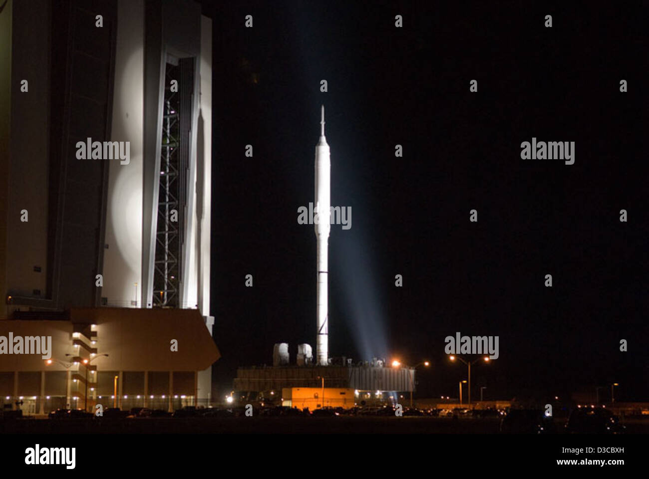 The Ares I-X rocket arrives at Kennedy Space Center in Florida for a ...