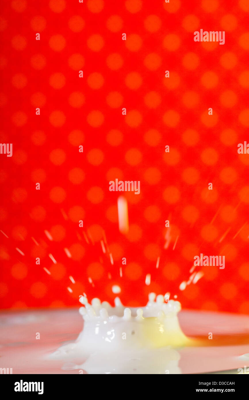 Beautiful close up view of a drop of milk Stock Photo - Alamy
