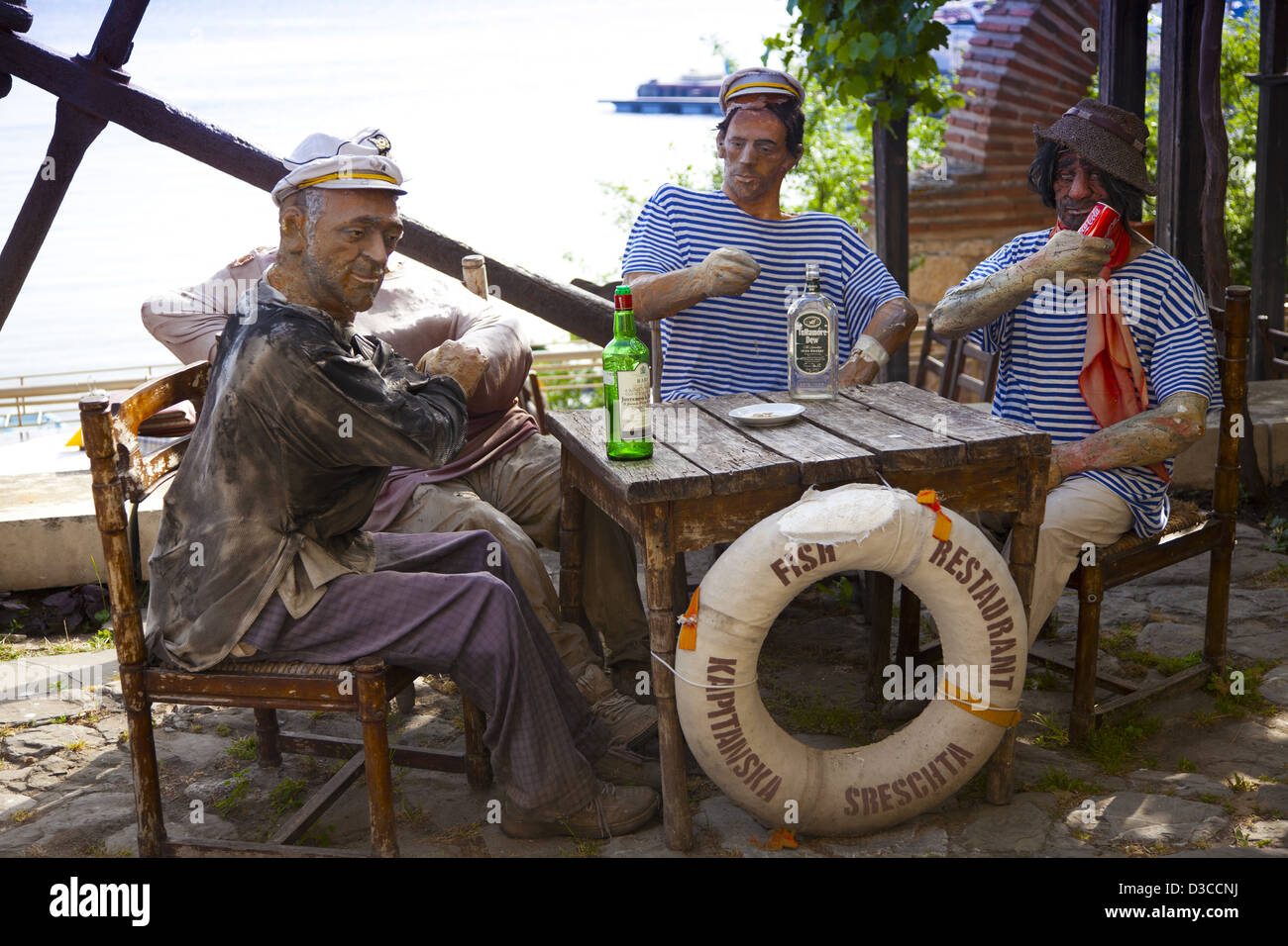 Bulgaria, Europe, Black Sea, Nessebar, Group Of Dummy Men Displayed At ...